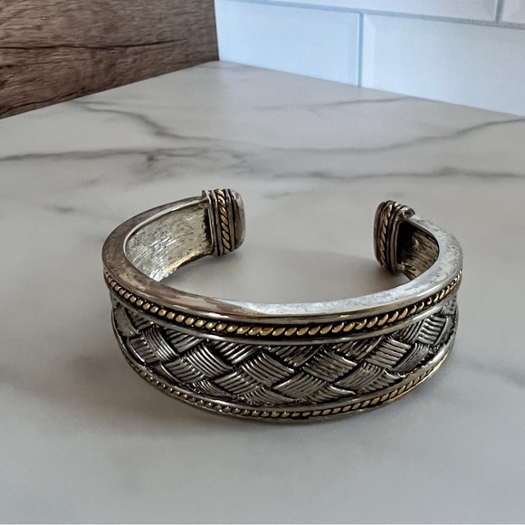 Source Unknown | Jewelry | 325 Silver And Gold Toned Woven Braided ...